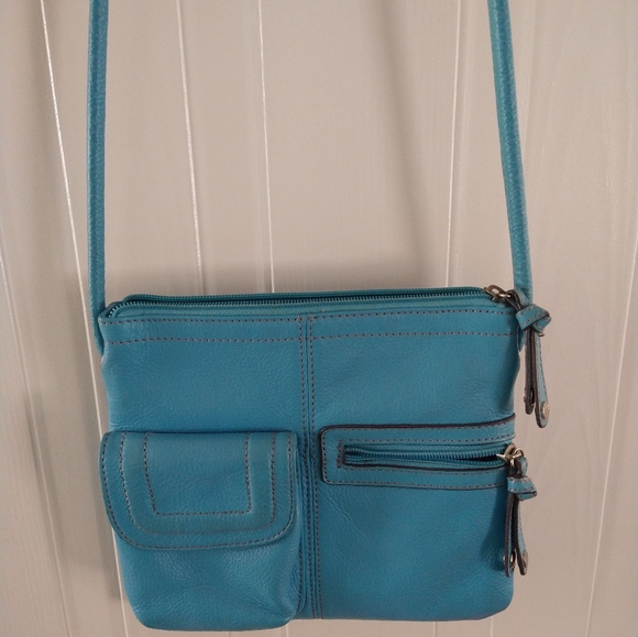 Tignanello | Bags | Tignanella Pebble Leather Turquoise Crossbody Bag ...